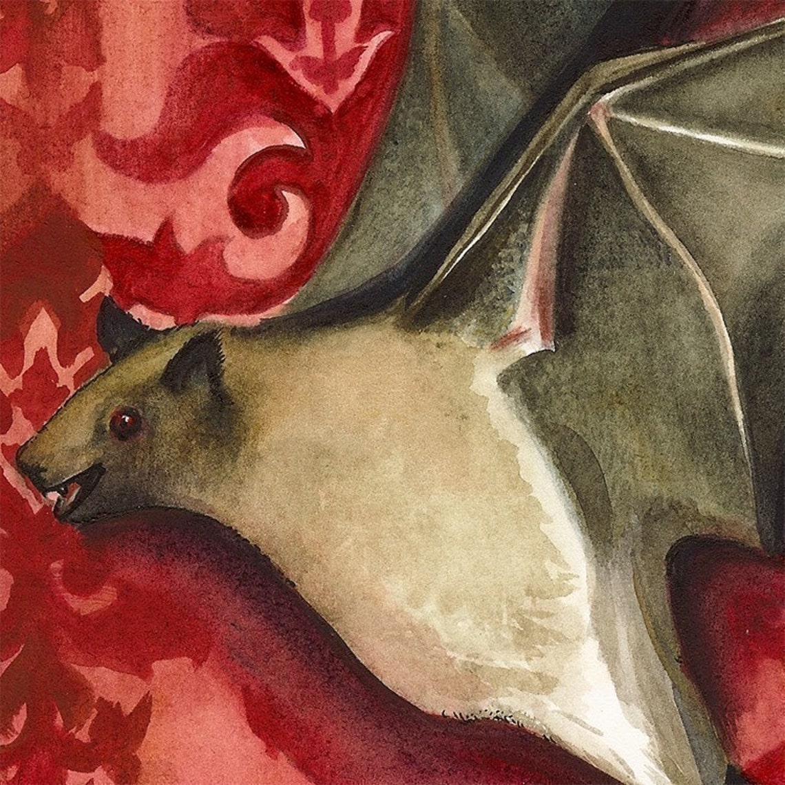 Halloween Decor bat and Mouse Game Archival Print - Etsy