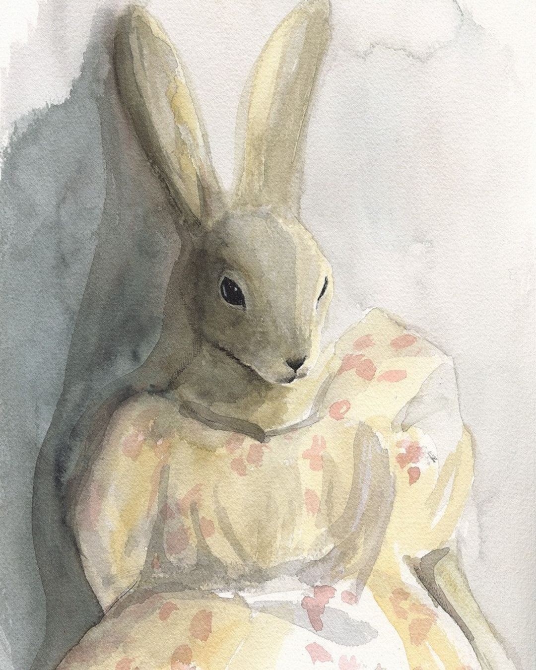 Portrait of Lovey - Rabbit Art, Children, Decor - Etsy