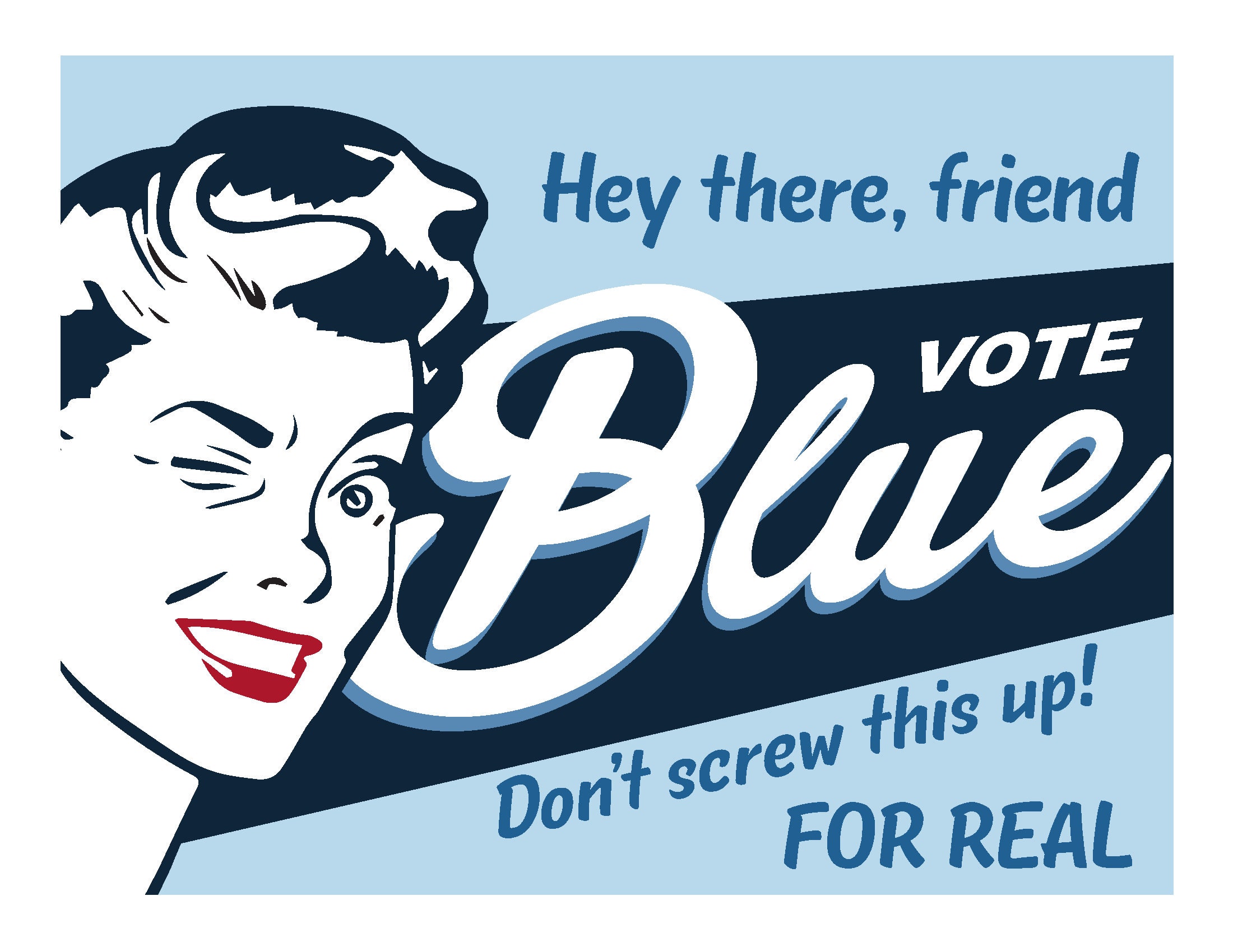 Vote Blue Sign | DIGITAL DOWNLOAD | Funny Retro Protest Poster | Letter ...