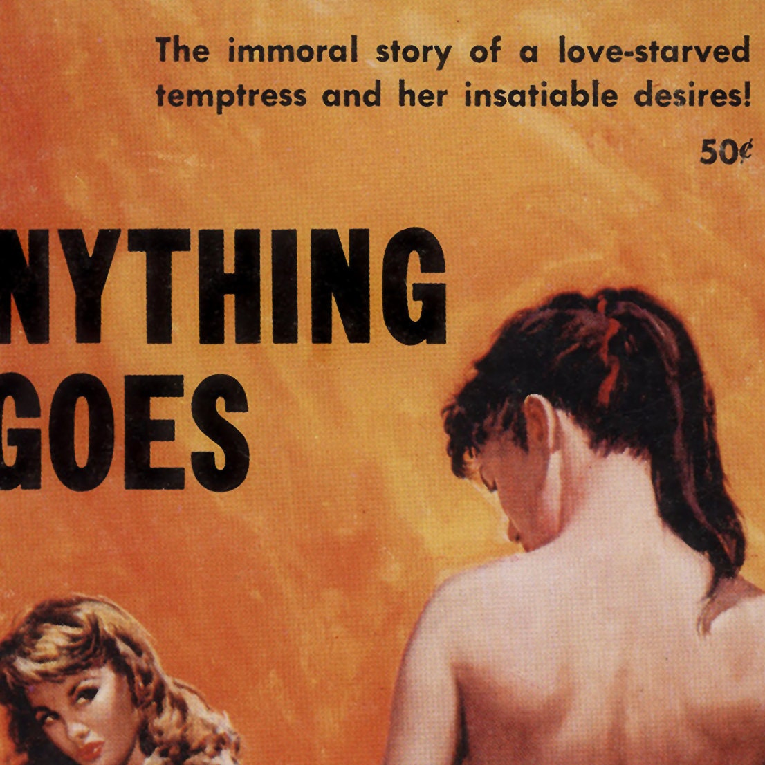 Anything Goes Lesbian Pulp Fiction Book Cover Art Framed Etsy