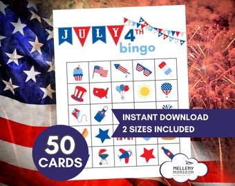 USA Bingo 30 Printable Patriotic Fourth of July Olympics Party Bingo ...