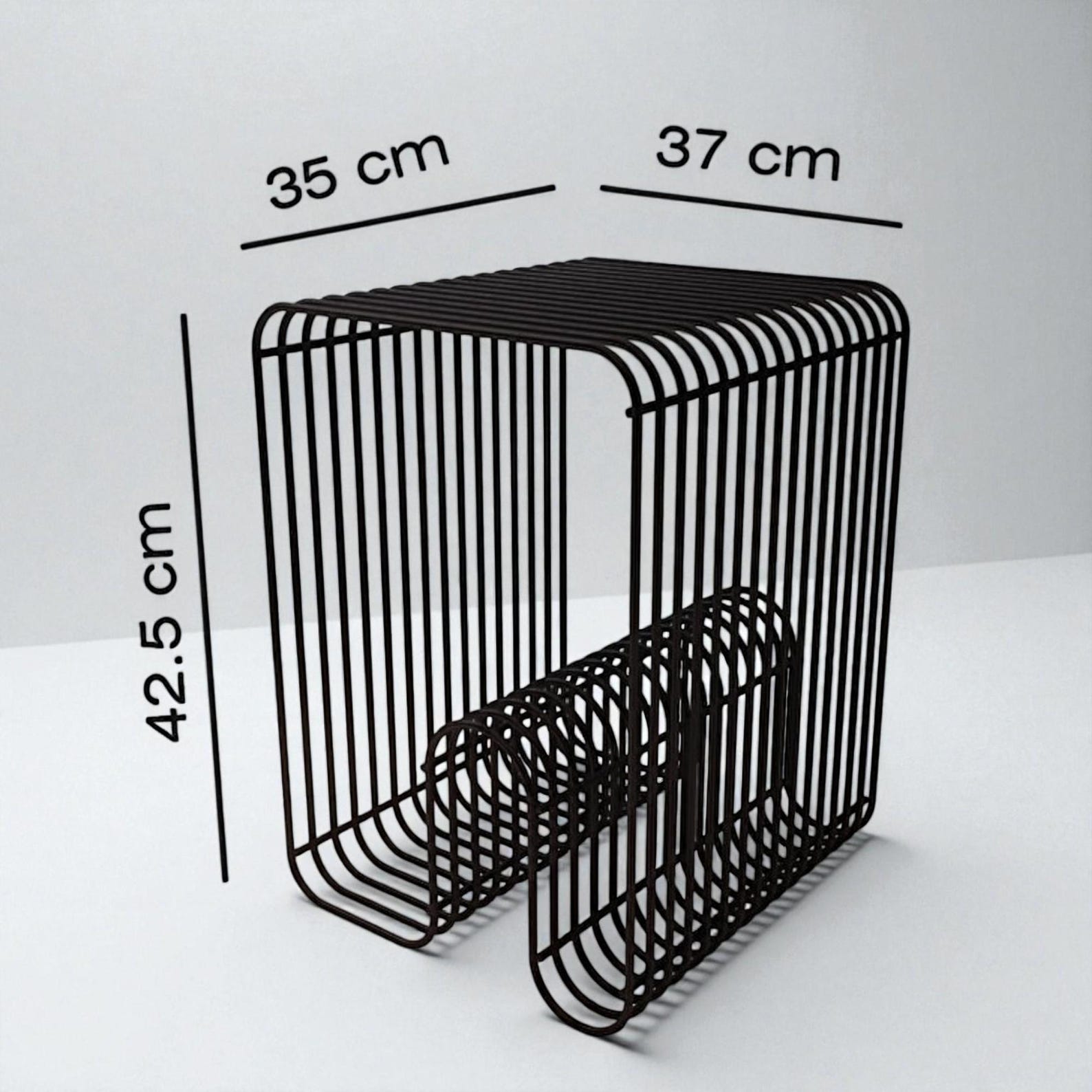 Black Wire Side Table - Modern Side Table , Side Table With Shelf ...