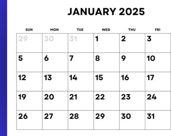 Large Print Calendar, 2025 Monthly Calendar, Calendar for Senior ...