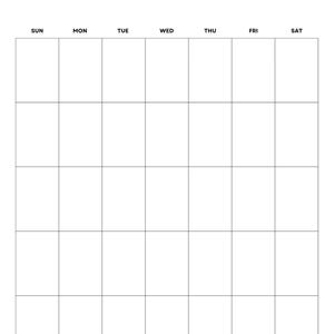 Blank Calendar Printable Landscape and Portrait - Etsy