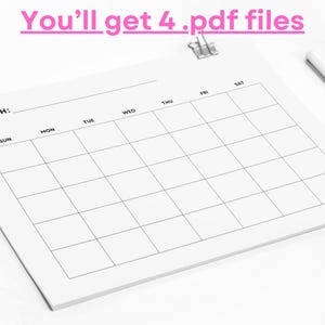 Blank Calendar Printable Landscape and Portrait - Etsy