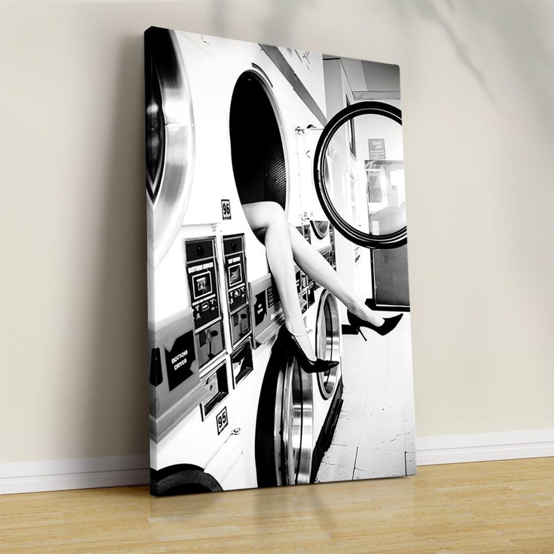 Feminist Laundry Poster: Woman in Washing Machine, Funny Black and ...