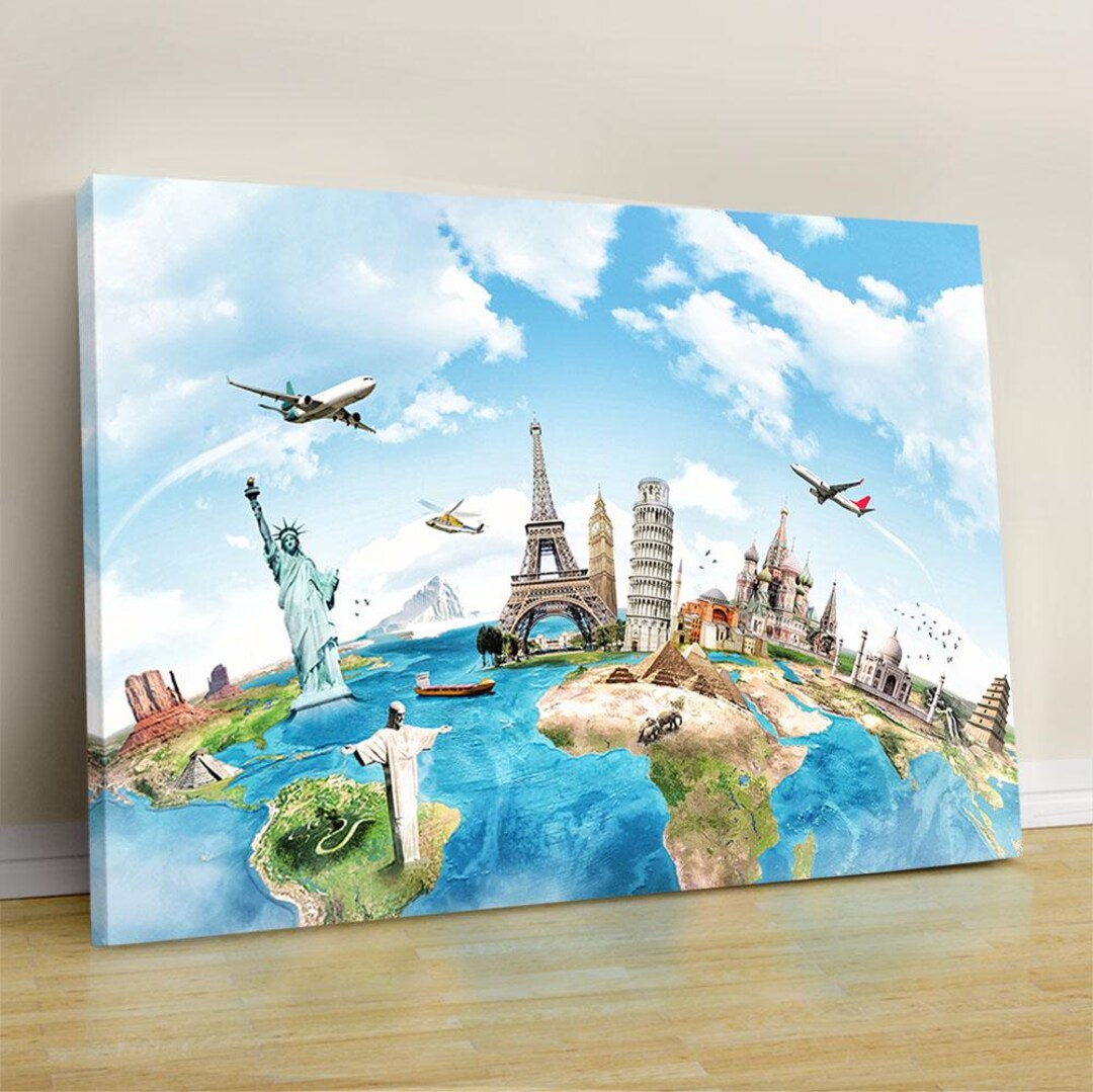 World Map Poster - World Map - Map - Canvas - Poster - Gift - Decor - Etsy