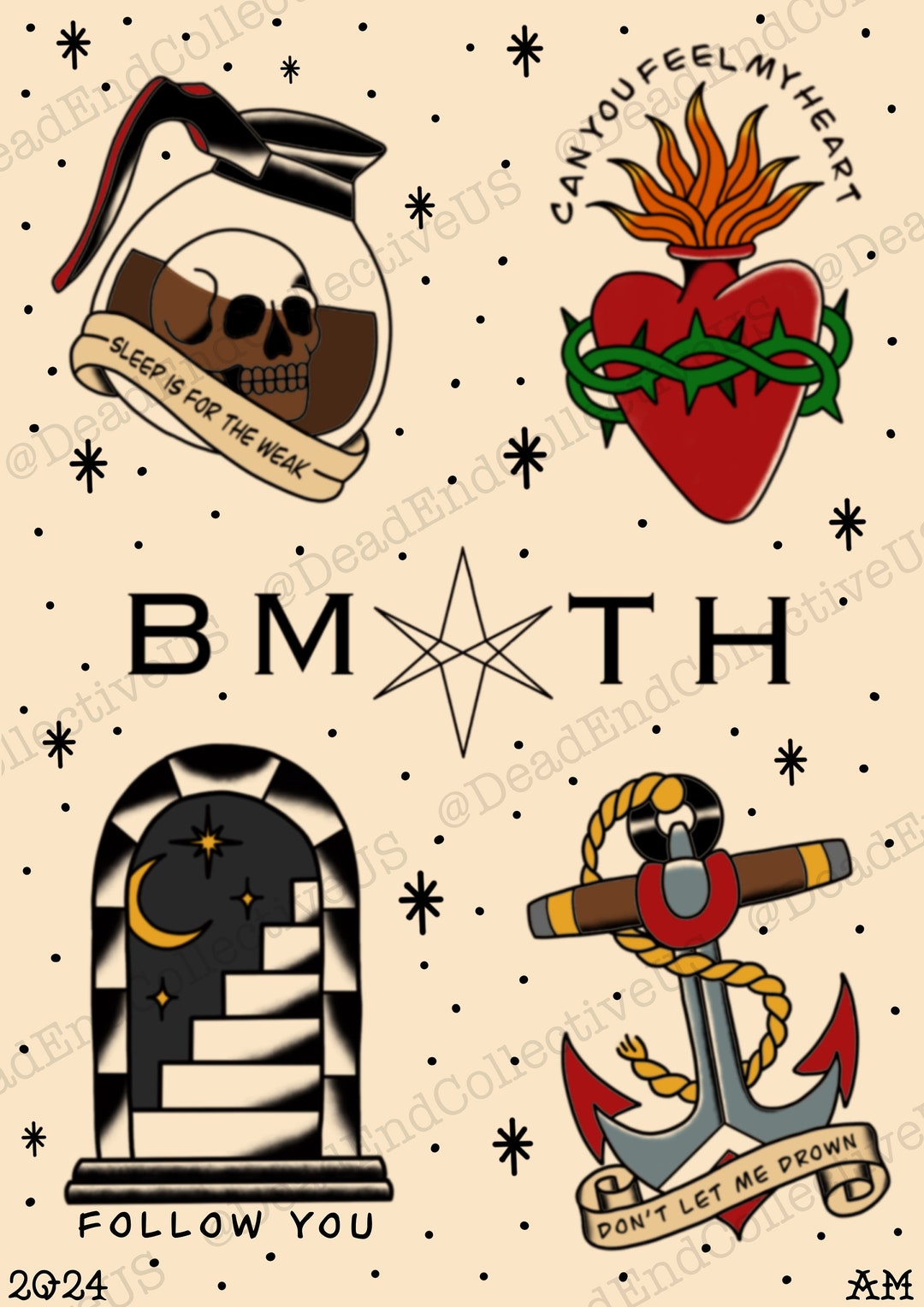 Bring Me the Horizon Flash Sheet | American Traditional Tattoo ...