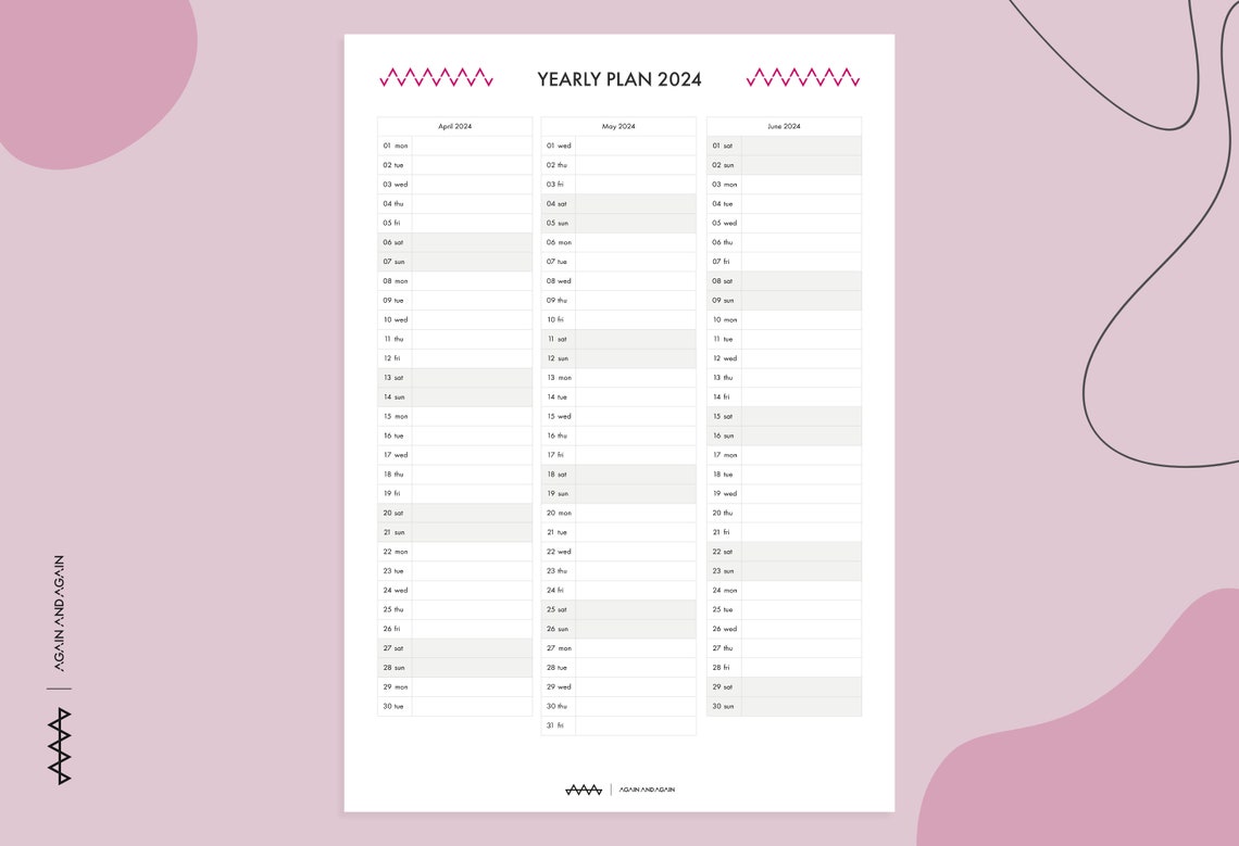 2024 2025 Quarterly Planner Stay Organized With Three Months per Page ...