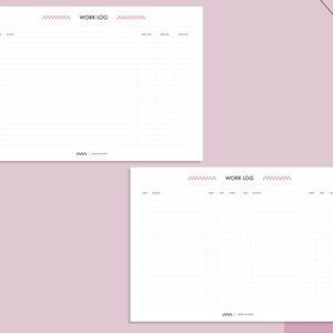 Work Log Planner A4 Format Printable Track Work Activities, Activity ...