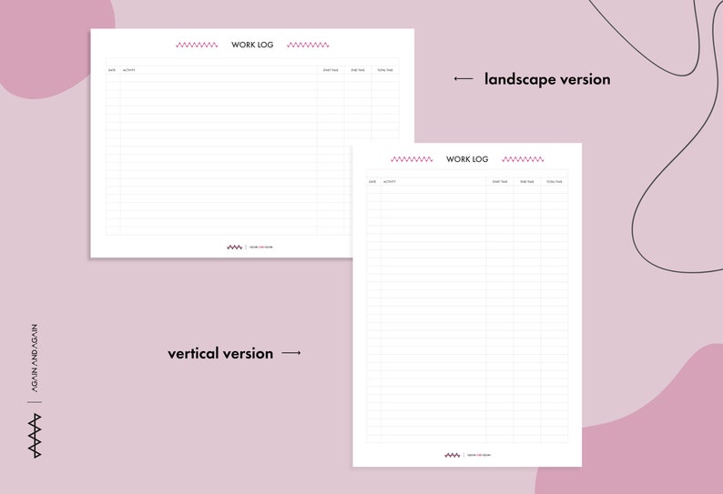 Work Log Planner A4 Format Printable Track Work Activities, Activity ...