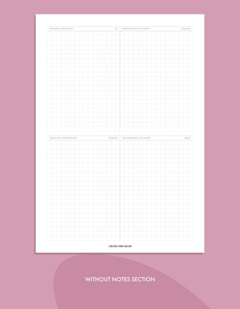 Eisenhower Matrix Printable A5 - Etsy