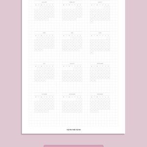 A5 Yearly Calendar Insert 2025 Overview, Small Monthly Calendars ...