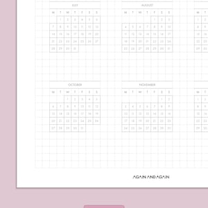 A5 Yearly Calendar Insert 2025 Overview, Small Monthly Calendars ...