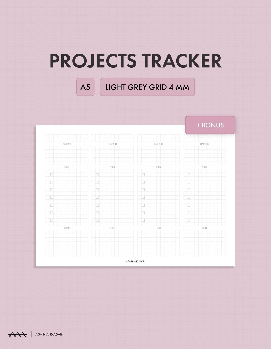 Projects Tracker Printable A5 - Etsy