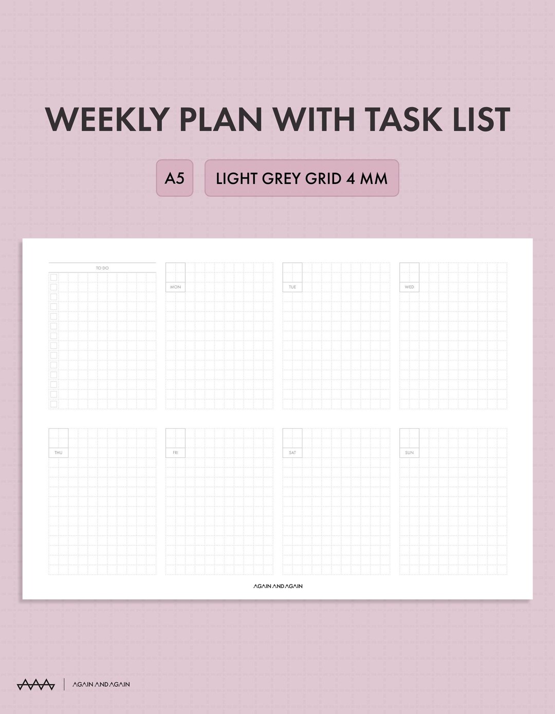 Weekly Planner Printable A5 - Etsy