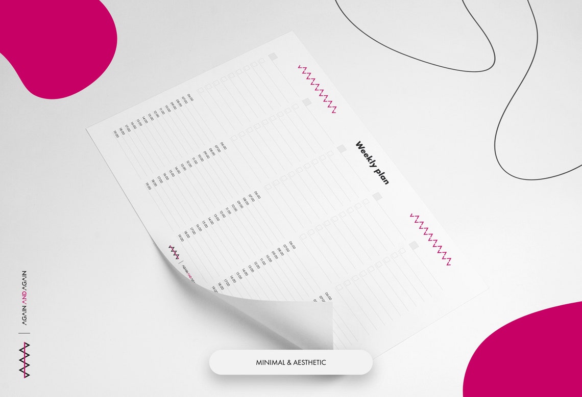 Weekly Planner A4 Printable, Hourly Schedule and Task List, 5-day ...