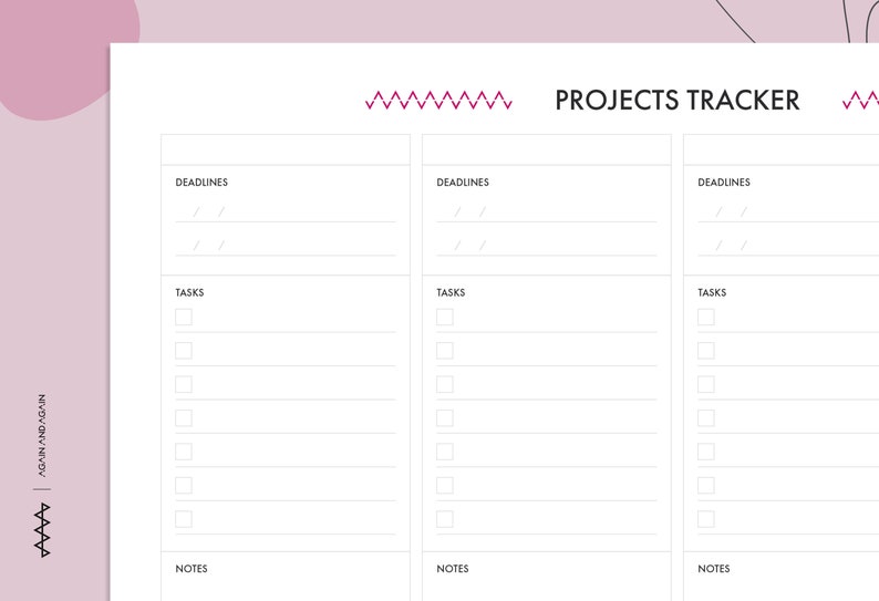 Projects Tracker Printable Track Multiple Projects, Planner for Project ...