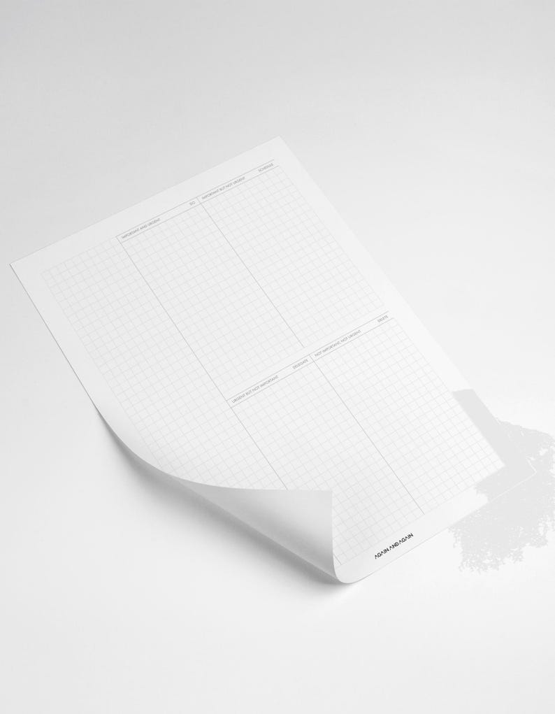 Eisenhower Matrix Planner Task Prioritization, 4 Quadrants, Notes ...