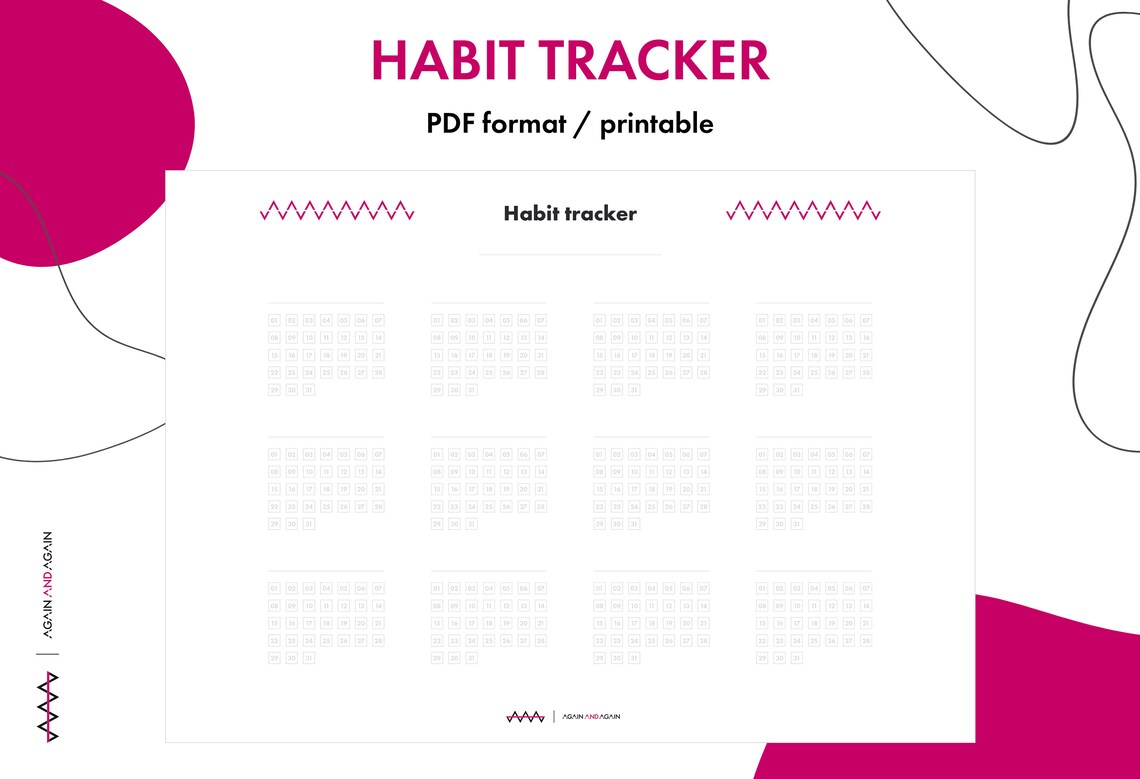 Printable Habit Tracker A4 Format, Two Versions Available - Etsy