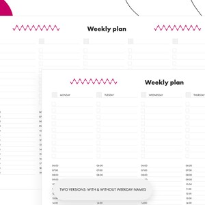 Weekly Planner A4 Printable, Hourly Schedule and Task List, 5-day ...