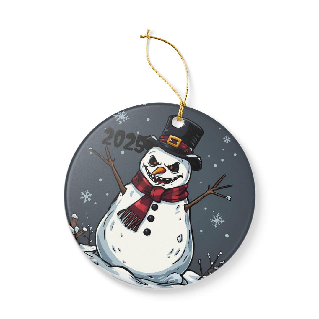Gothic Snowman Ornament: 2025 Ceramic Christmas Tree Hostess Home Decor ...