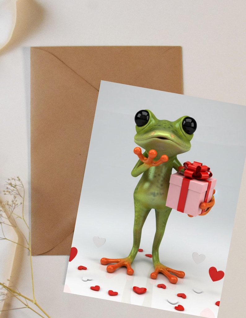 Graduation Gift Frog Blank Greeting Card Funny Printable Envelope ...
