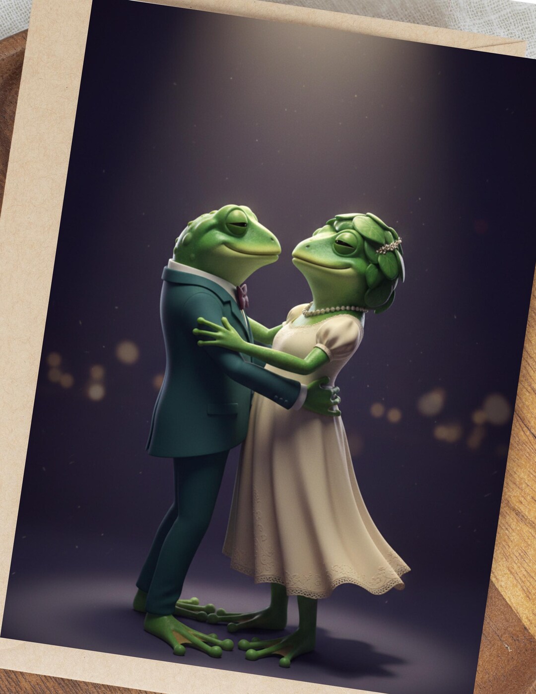 Frog Couple Valentine Card Printable - Romantic Ballroom Dancing Love ...