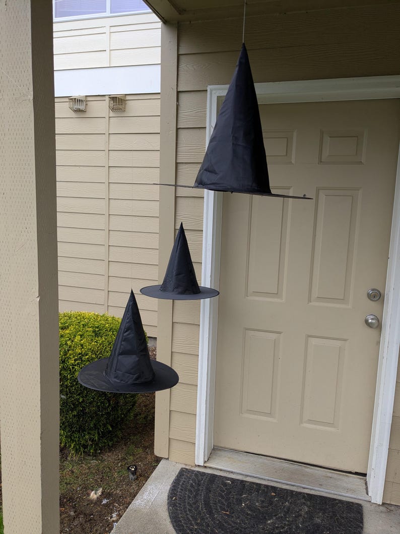 Whimsical Summerween Floating Witch Hats: Halloween Hanging Decor ...