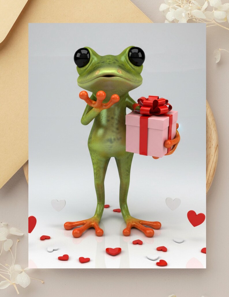 Graduation Gift Frog Blank Greeting Card Funny Printable Envelope ...