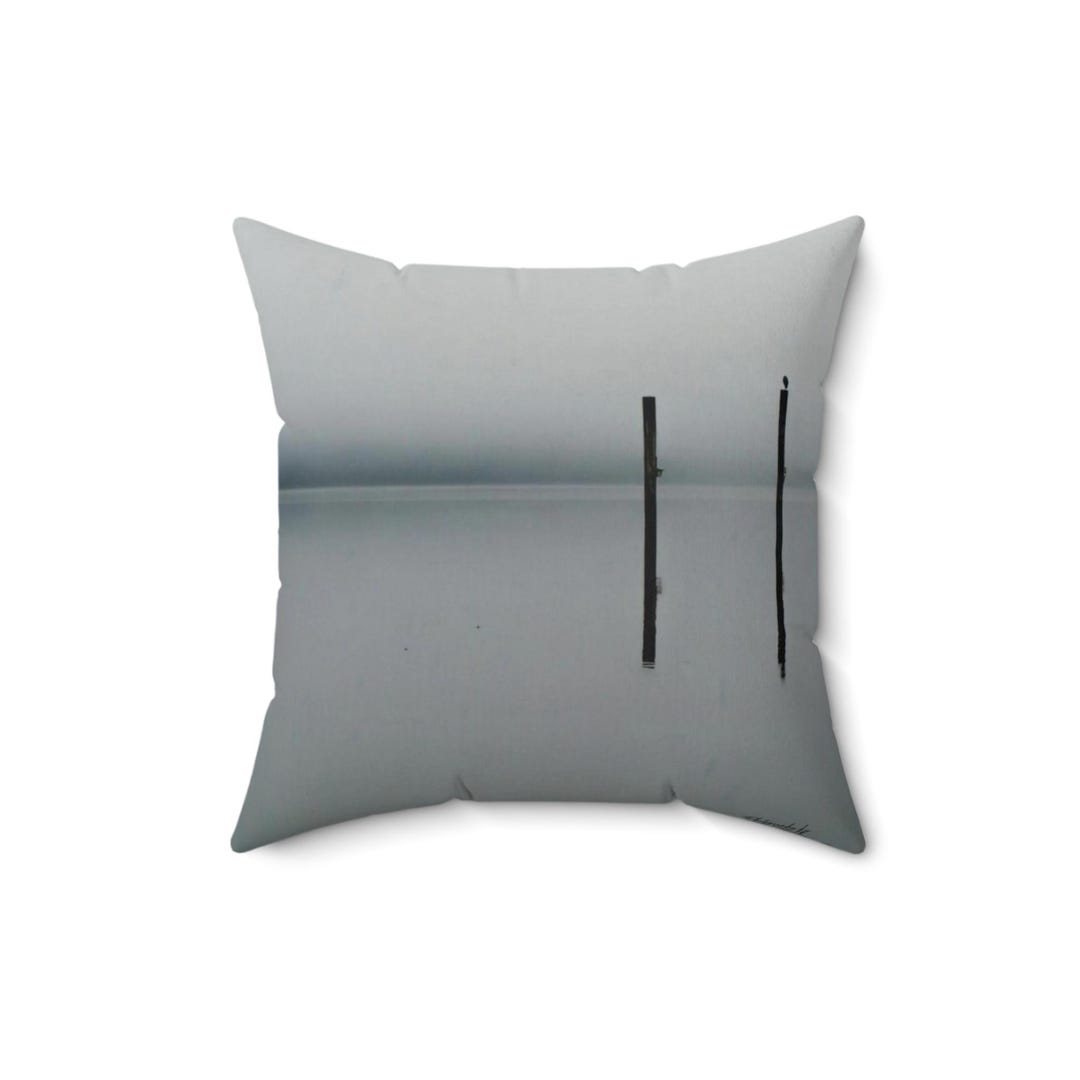 Waterfront Pillow- Black & White, Bird Photo, by Robert Smith- Unique ...