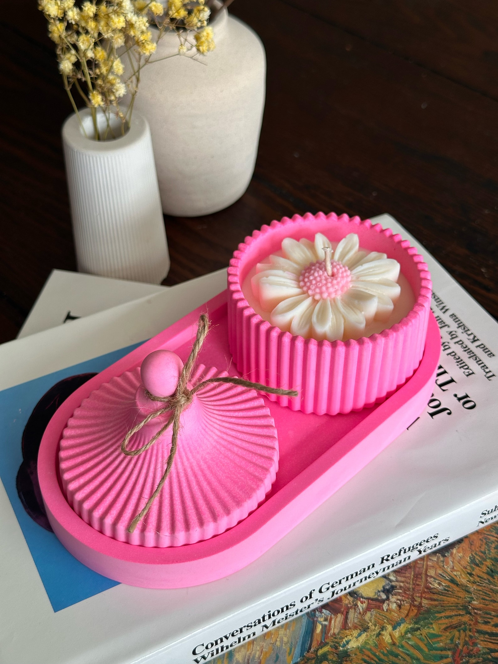 Daisy Flower Candle Soy Wax Daisy Candle Handmade Soy Wax Scented ...