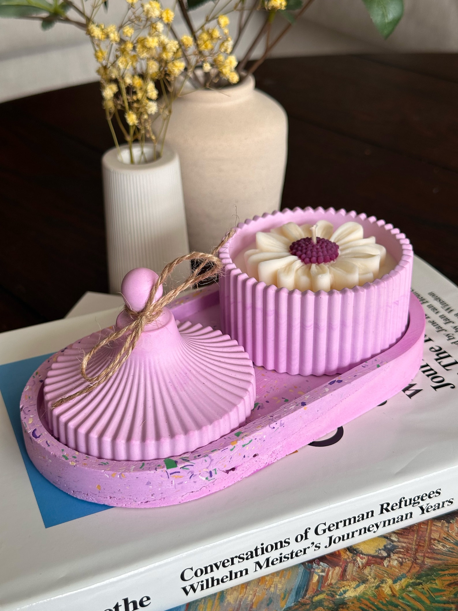 Daisy Flower Candle Soy Wax Daisy Candle Handmade Soy Wax Scented ...