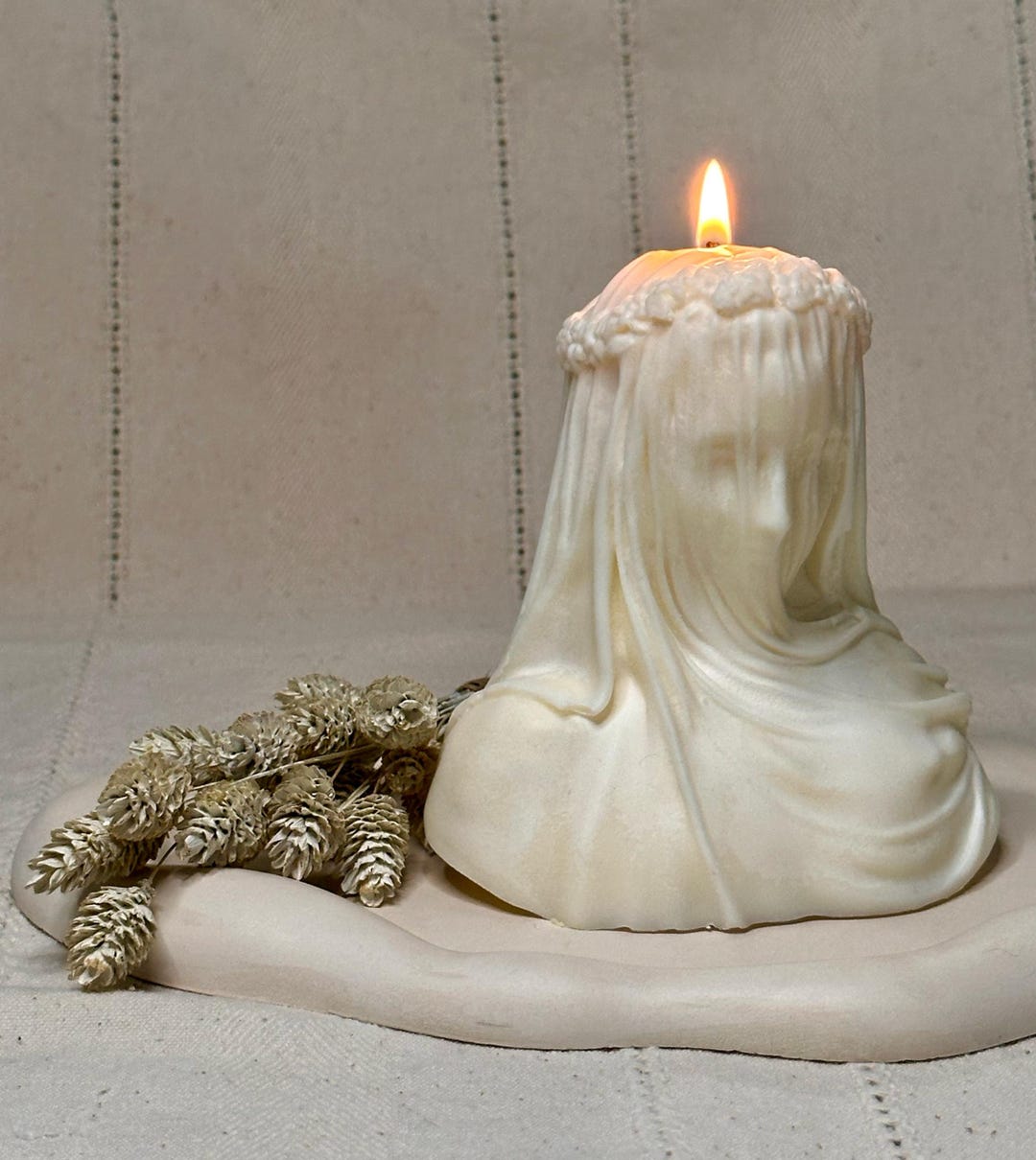 Veiled Lady Soy Candle | Sculptural Bust Candle, Halloween Decor - Etsy