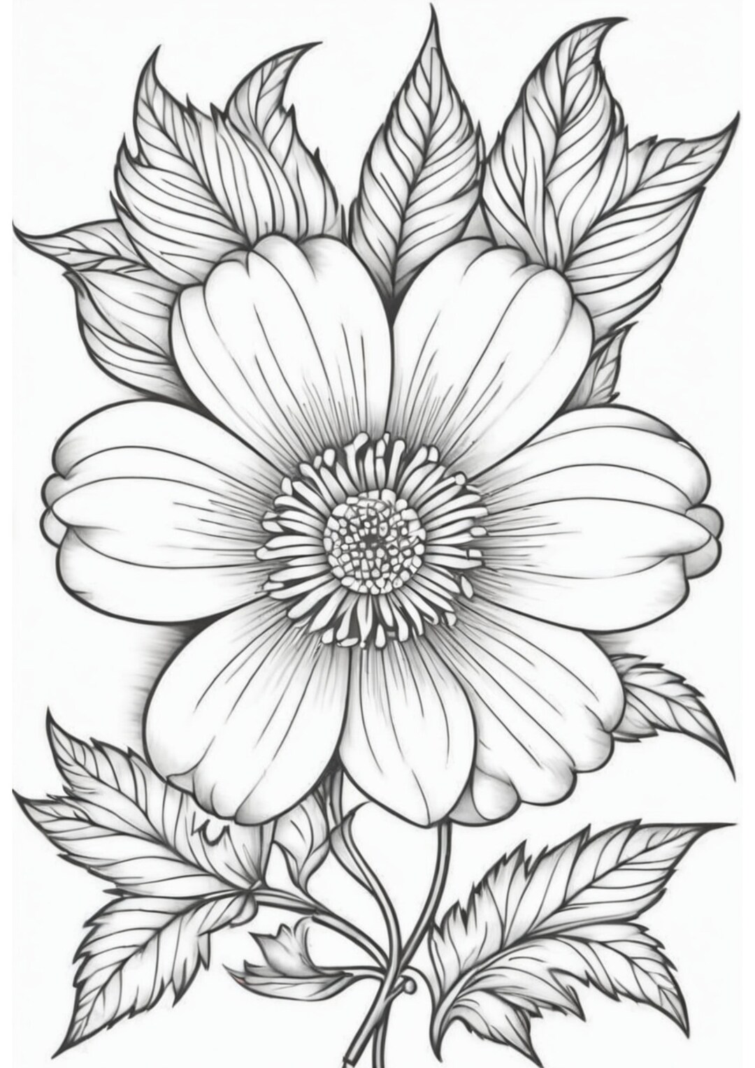 Design a Coloring Page, Featuring an Elegant and Graceful Flower - Etsy