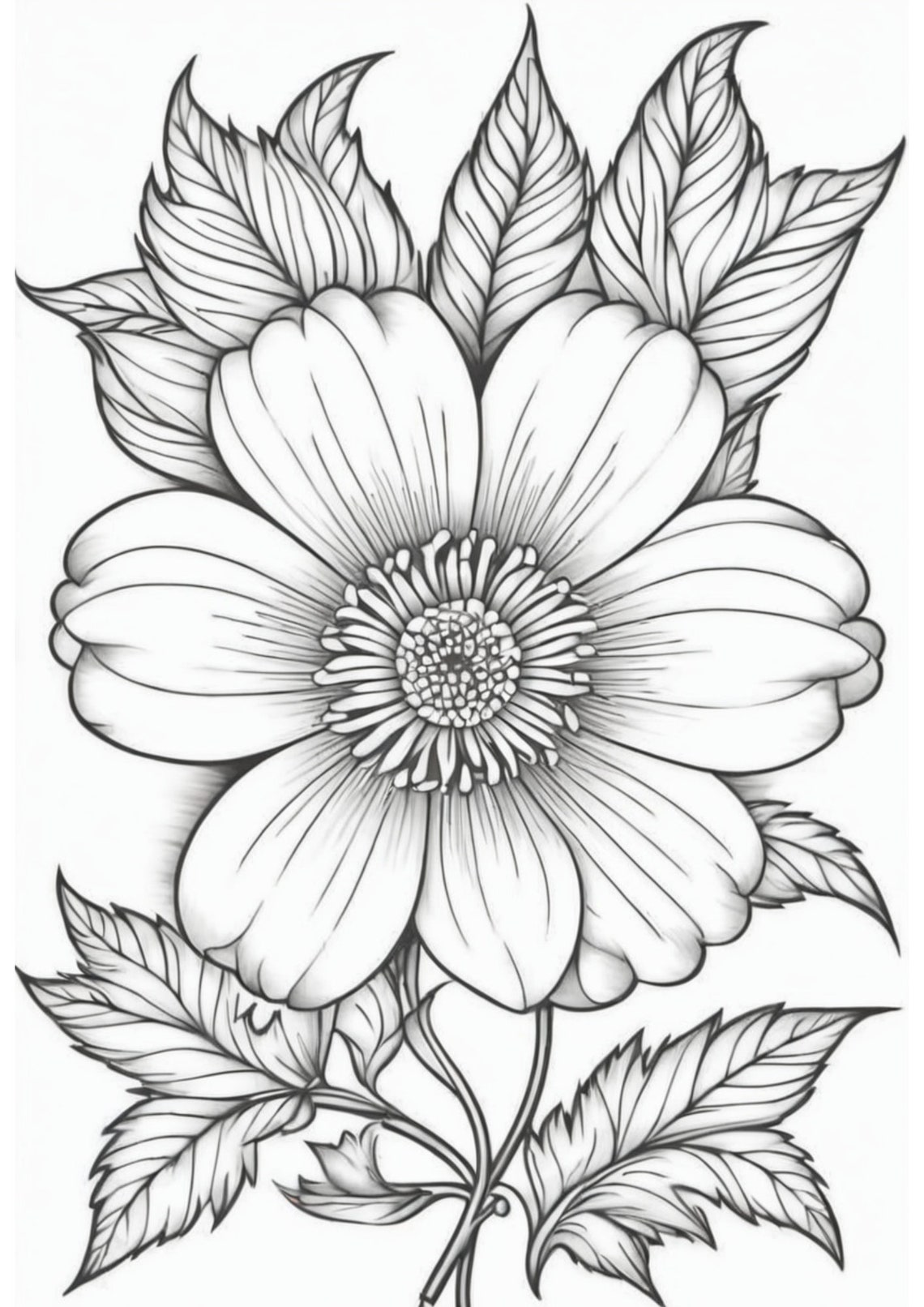 Design a Coloring Page, Featuring an Elegant and Graceful Flower - Etsy