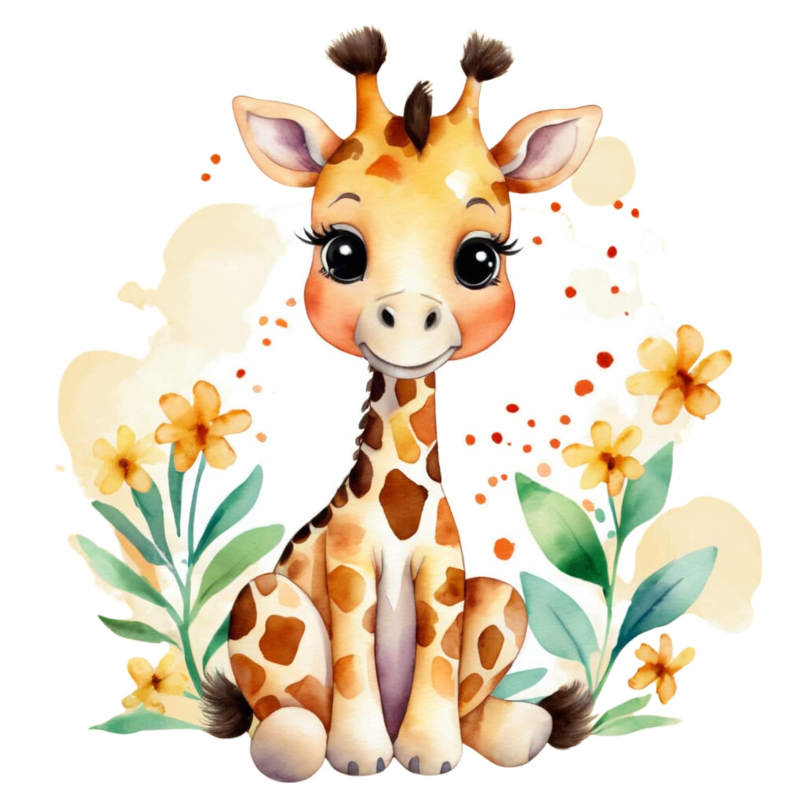 20 Giraffe Baby Clipart, , Printable Watercolor Clipart, High Quality ...