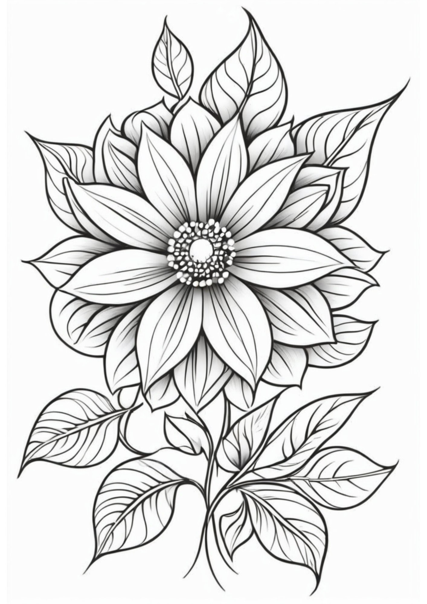 Design a Coloring Page, Featuring an Elegant and Graceful Flower - Etsy