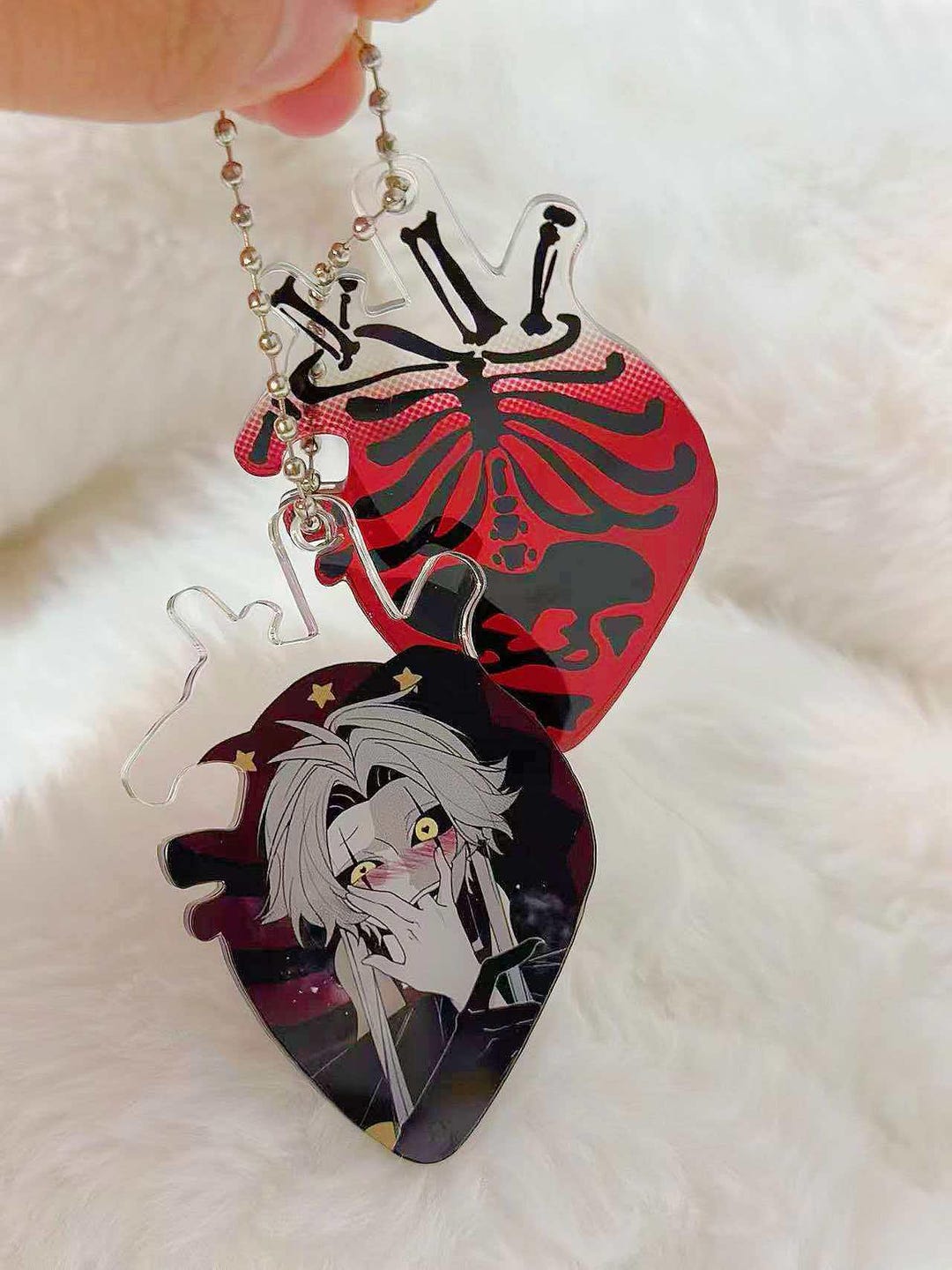 The Ring Acrylic Keychain in Heart Shape the Freak Circus Charms - Etsy