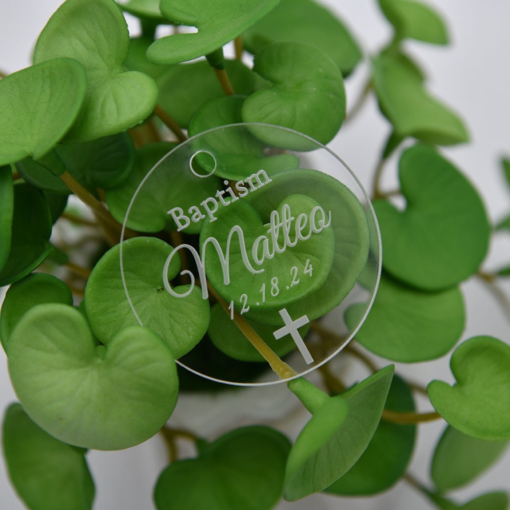 30/50pcs Personilazed Acrylic Mirror Baby Shower Baptism Tags, Baby ...