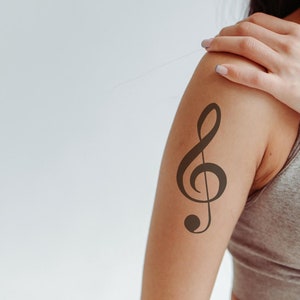 Music Note Temporary Tattoo, Musical Tattoo, Treble Clef Tattoo ...