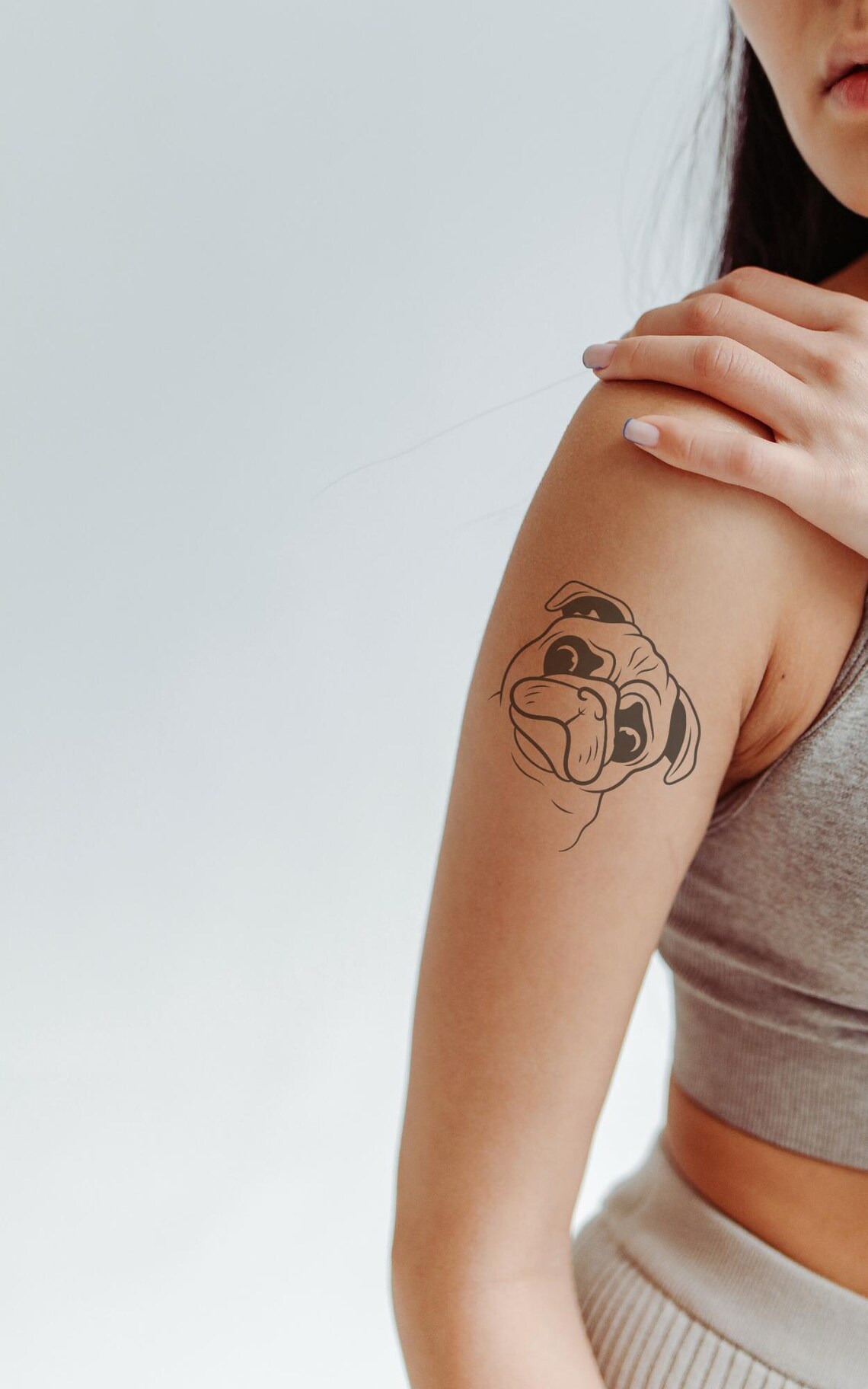 Adorable Pug Dog Temporary Tattoo – Cute Pet-inspired Fake Tattoo ...