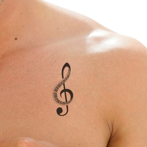 Music Note Temporary Tattoo, Musical Tattoo, Treble Clef Tattoo ...
