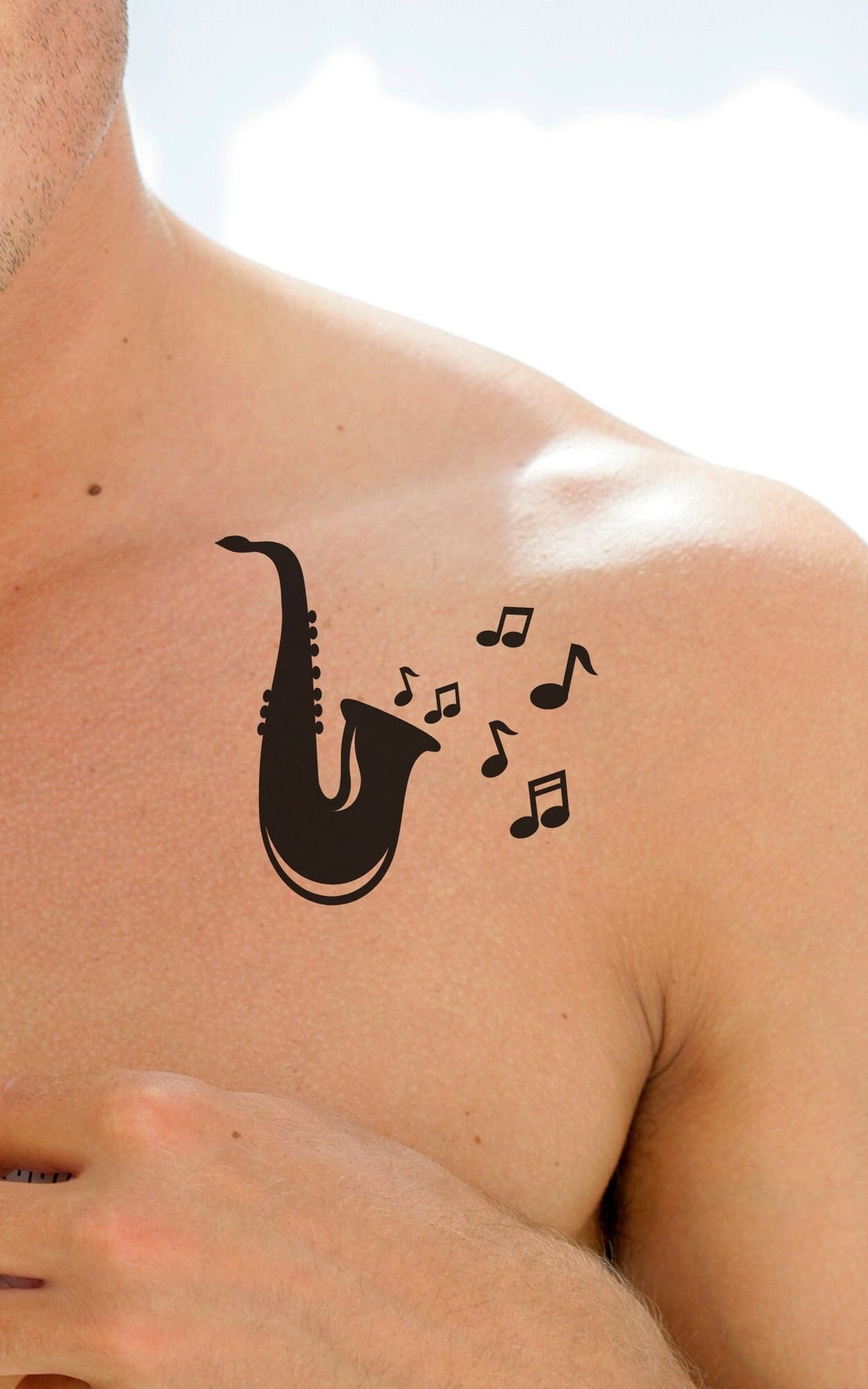 Saxophone Temporary Tattoo, Music Tattoo, Jazz Tattoo, Musical ...