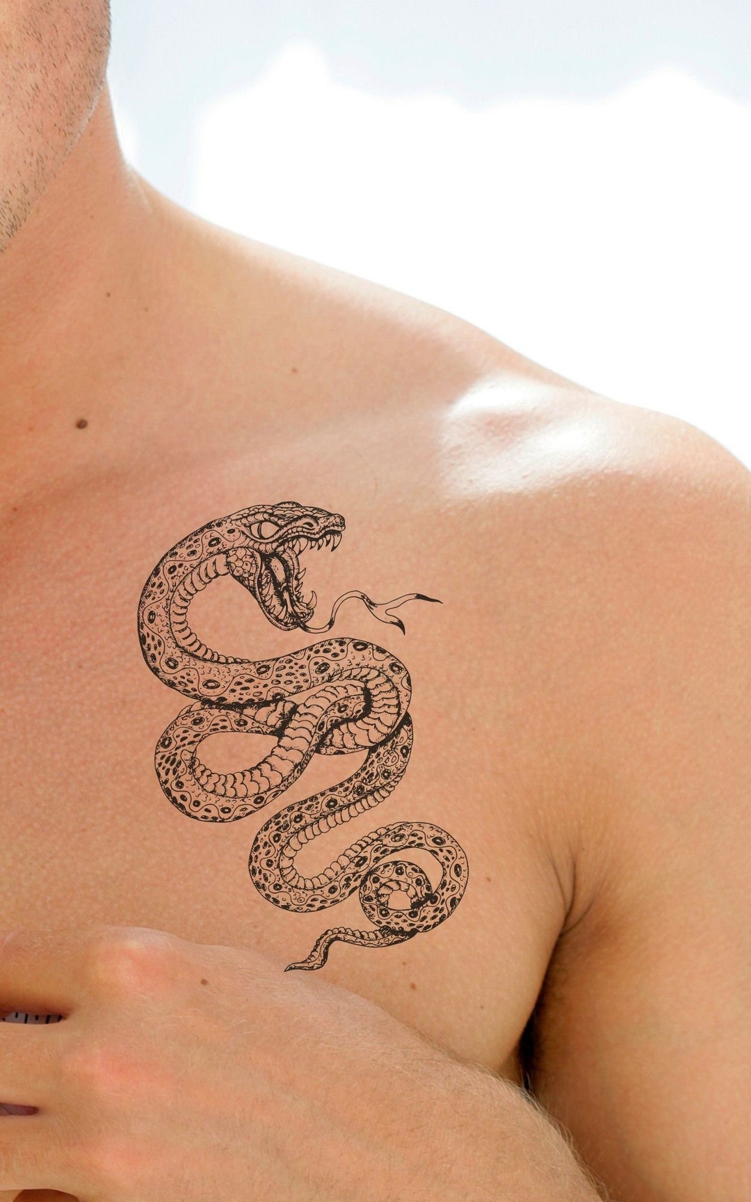 Snake Temporary Tattoo Design A Symbol of Transformation and Power - Etsy