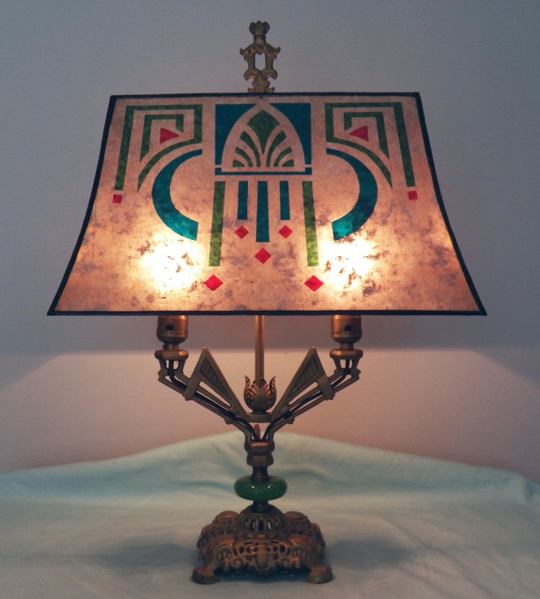 Mica Lamp Shade Bell Rectangle for Your Vintage Antique Table or Floor ...