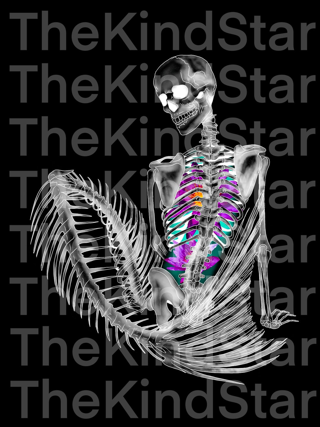 Skeleton Siren PNG, Hand Drawn Skeleton Design, Skeleton Art, Instant ...