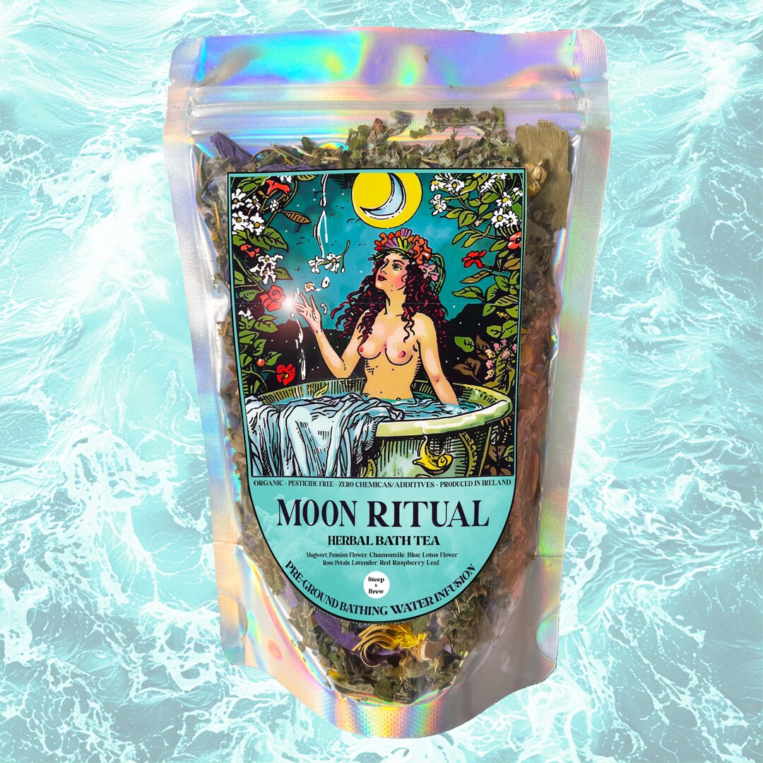 Moon Ritual BATH TEA Pre-ground Blend / Organic Tub Tea / Bath Brew ...
