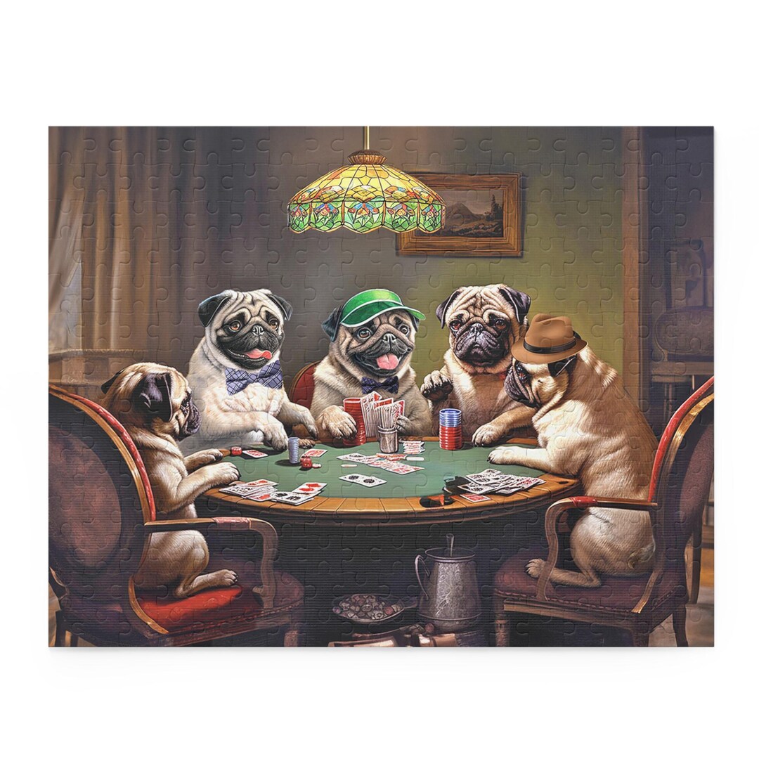 Pugs Playing Poker Puzzle ( 252, 500-piece) - Etsy
