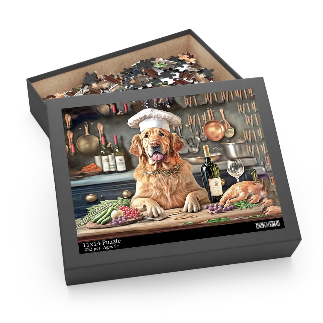 Golden Retriever Pizza Chef Jigsaw Puzzle - Etsy